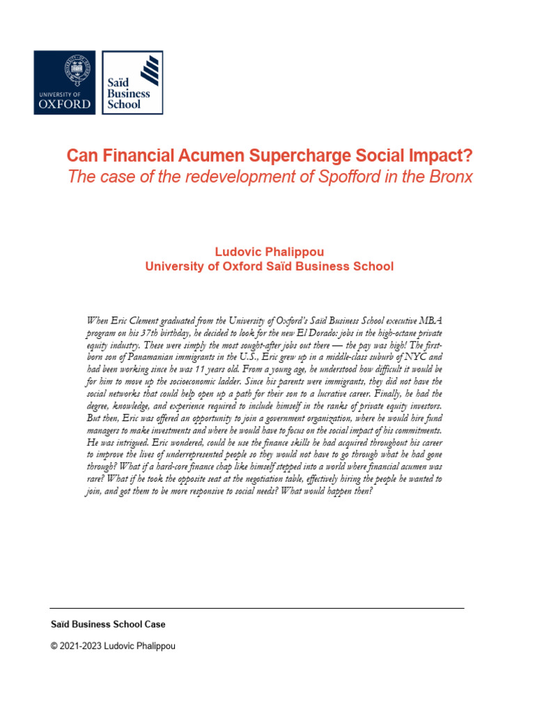 Eric Clement's Impact on Bronx Redevelopment | PDF | Debt | Loans