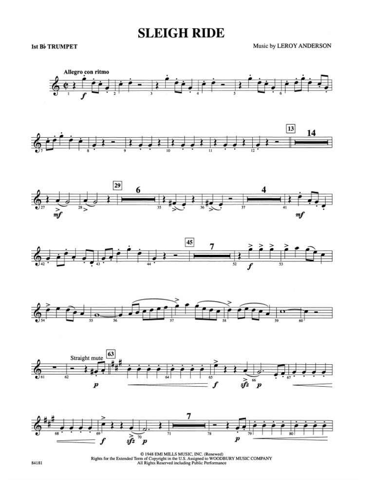 Sleigh Ride Trumpet Part | PDF
