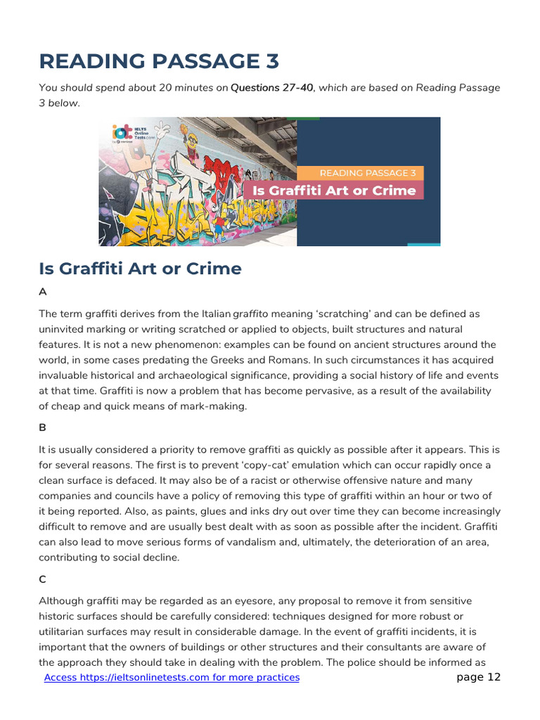 Is Graffiti Art or Crime | PDF | Graffiti