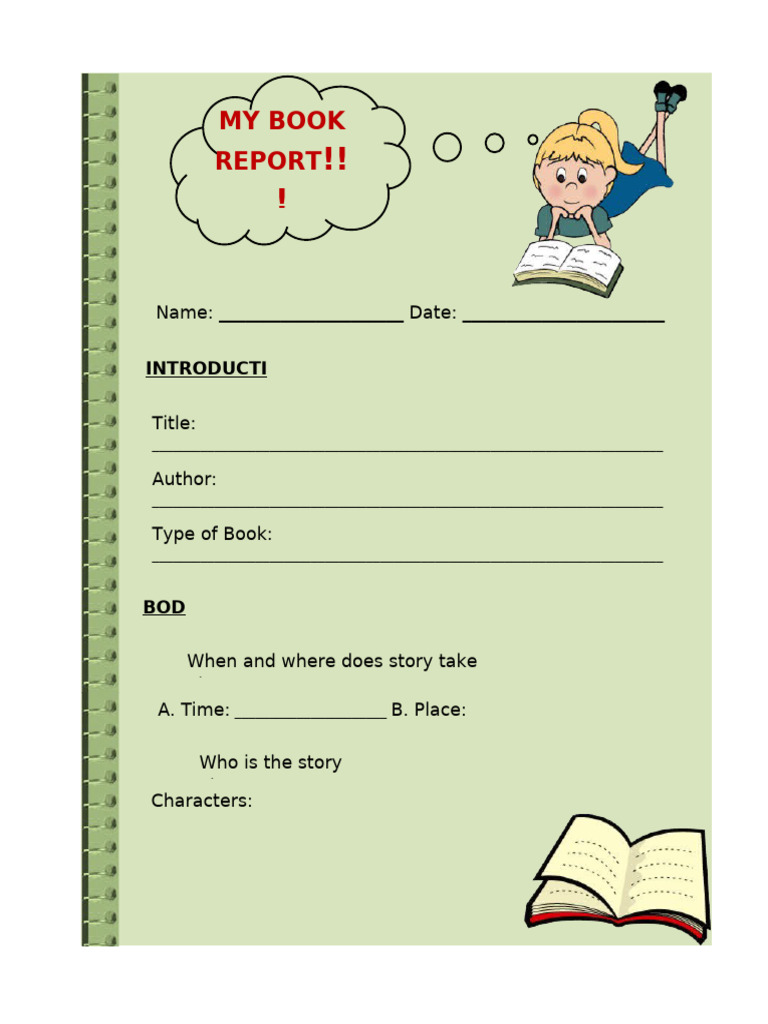Book Report Template for Students | PDF