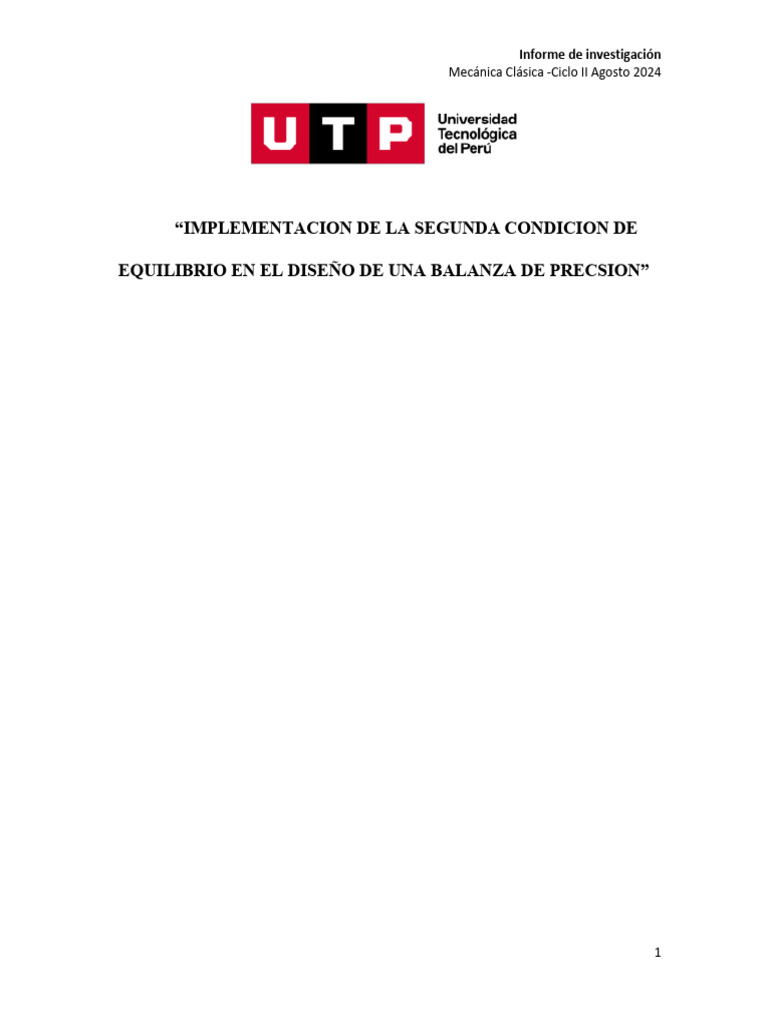 Proyecto Final Mecanica Clasica | PDF | Balanza | Esfuerzo de torsión