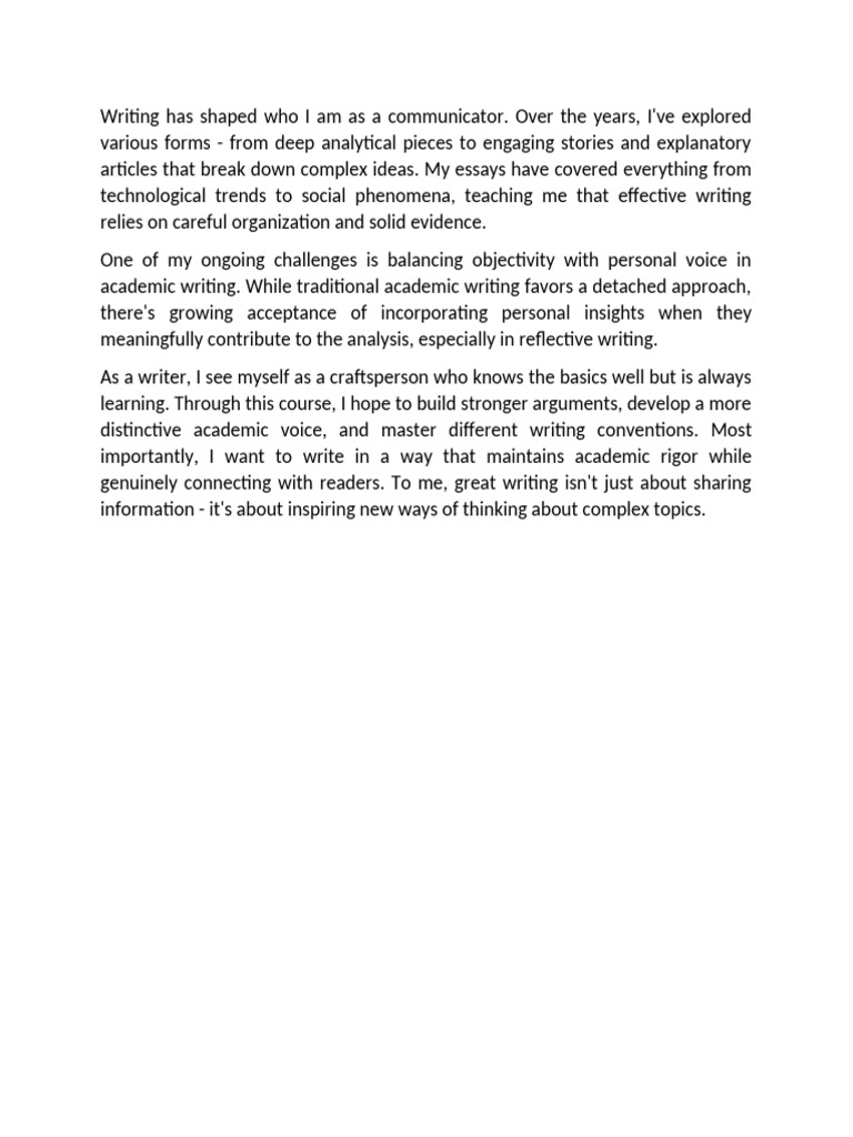 Writing Experience | PDF
