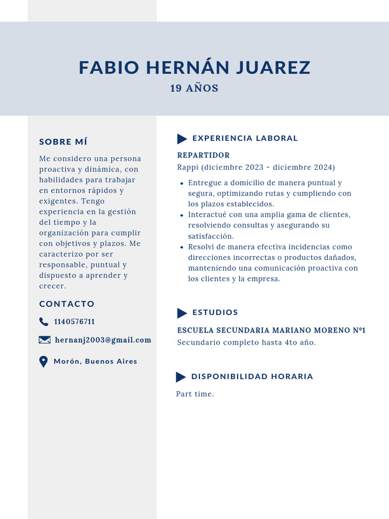 Fabio Hernán Juarez CV | PDF