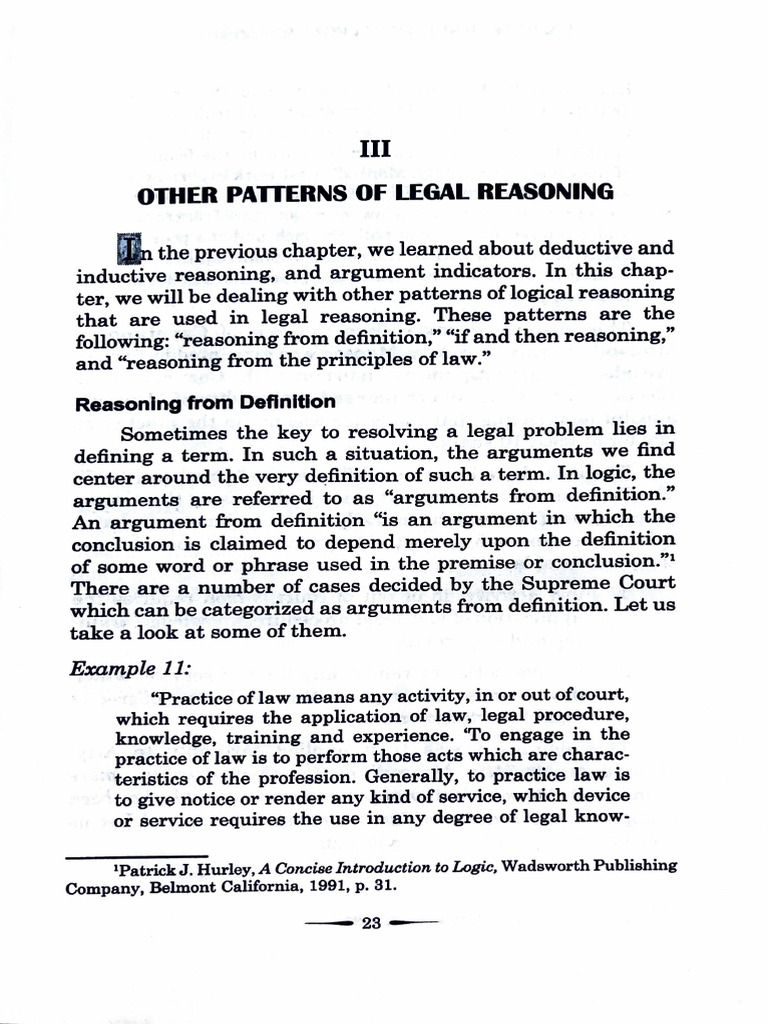 Basic Techniques in Legal Reasoning pp23-45 (Chapters 3-4) | PDF ...