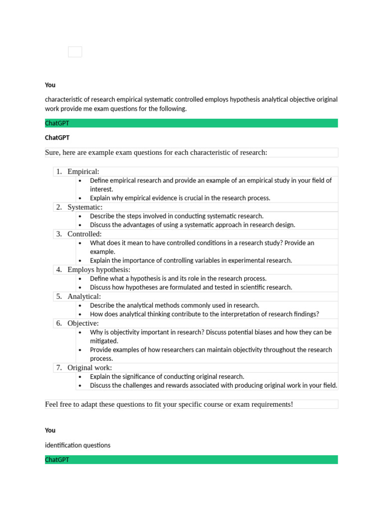 Characteristic of Research | PDF | Scientific Method | Methodology
