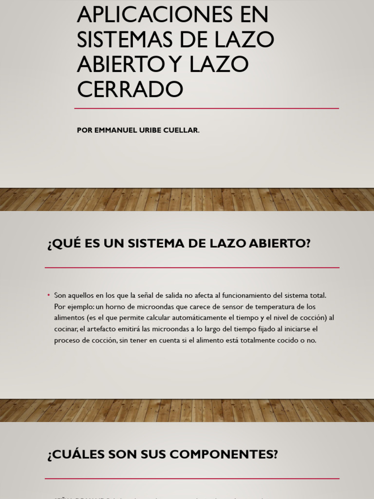 Aplicaciones en Sistemas de Lazo Abierto y Lazo | PDF | Sistema de control