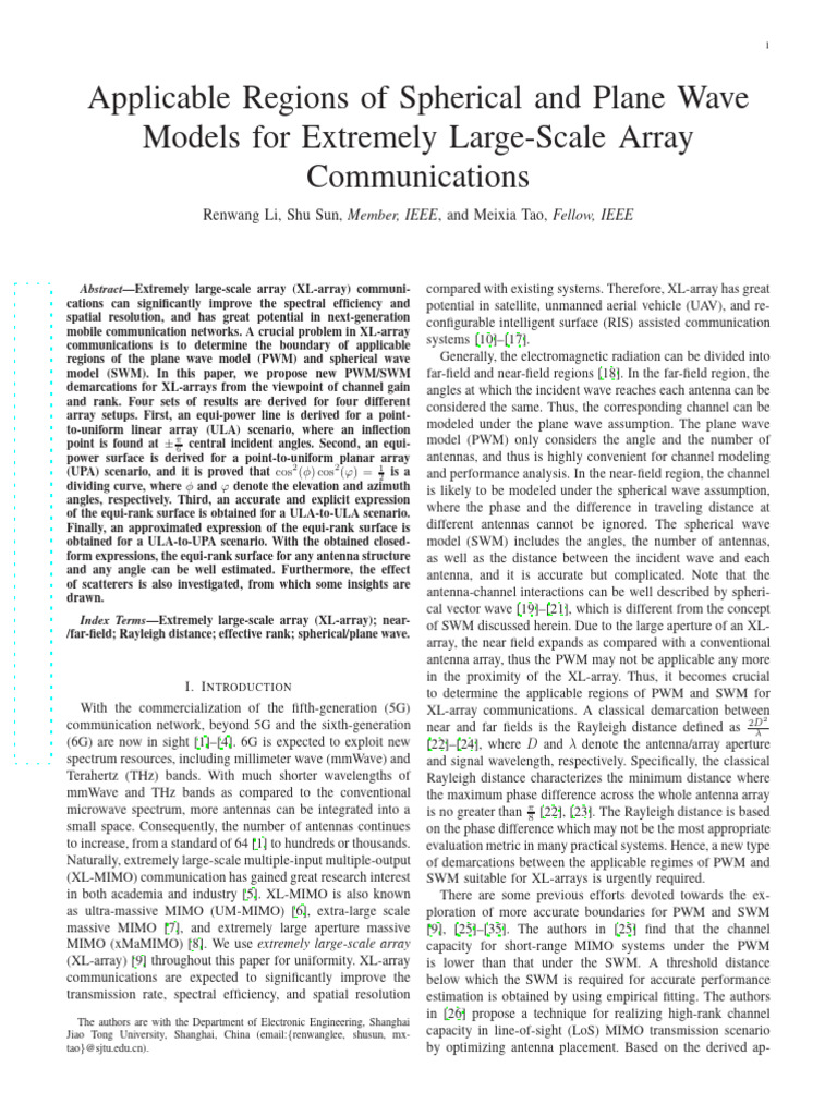 Applicable Regions of Spherical and Plane Wave | PDF | Terahertz ...