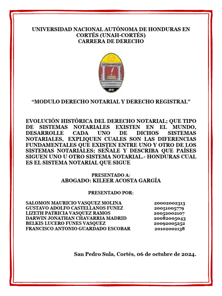 INFORME GRUPO No.1 MODULO DERECHO NOTARIAL Y DERECHO REGISTRAL | PDF ...