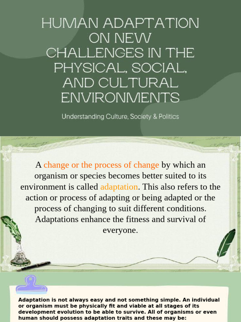 Human Adaptations for Environmental Survival | PDF | Human Migration ...