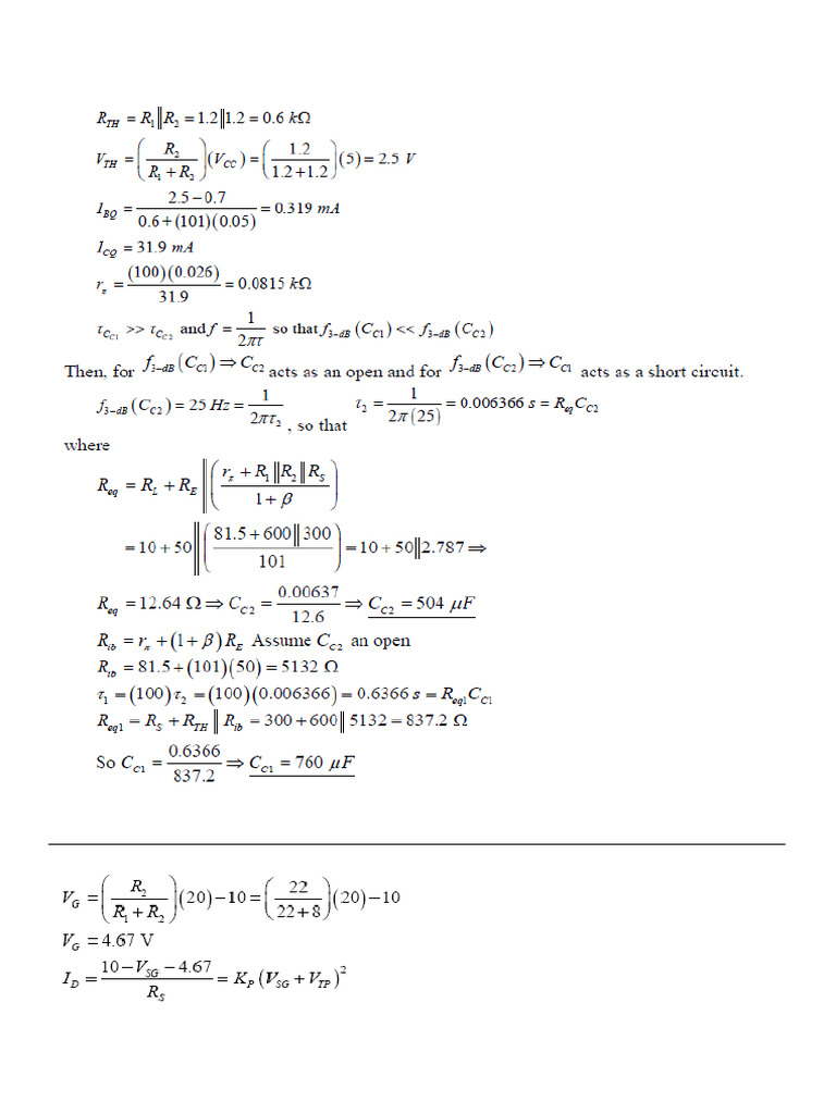 Electronics II 2022 Ex1 Solution | PDF