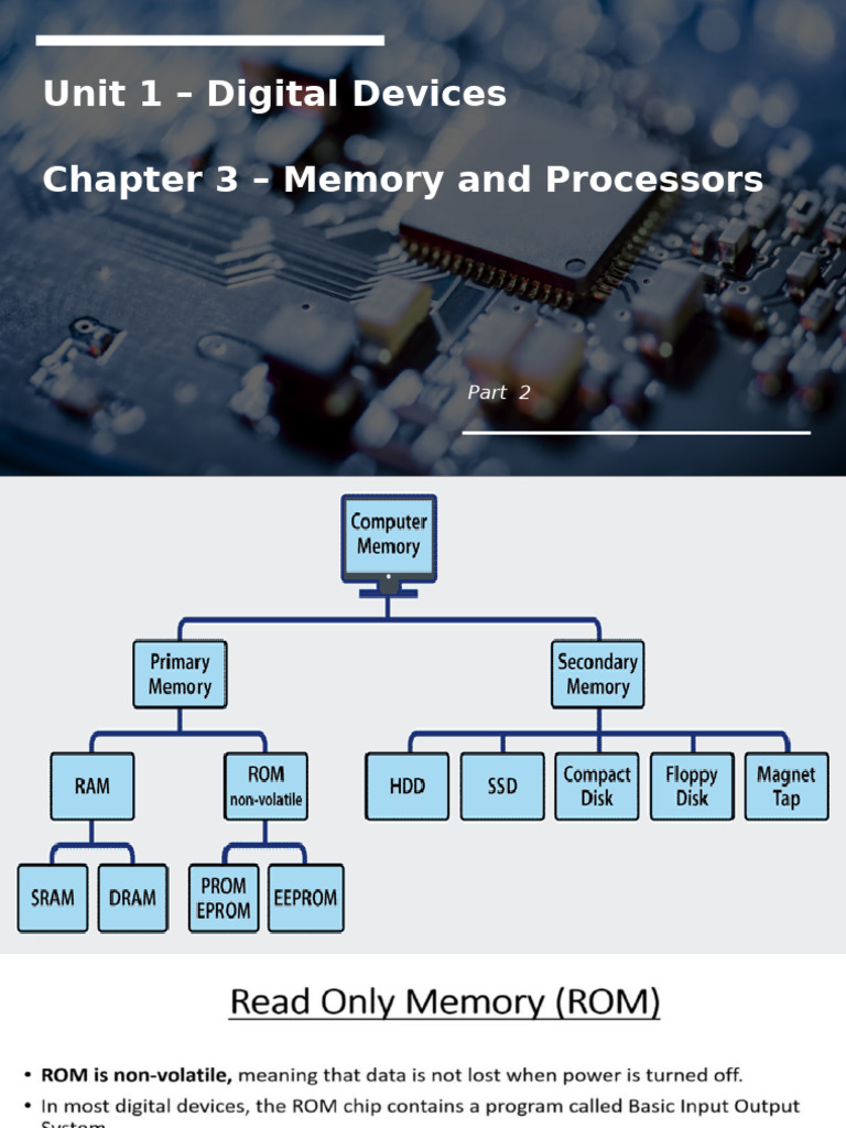 Unit 1 - Chapter 3 - Memory and Processors - Part 2 - ROM | PDF