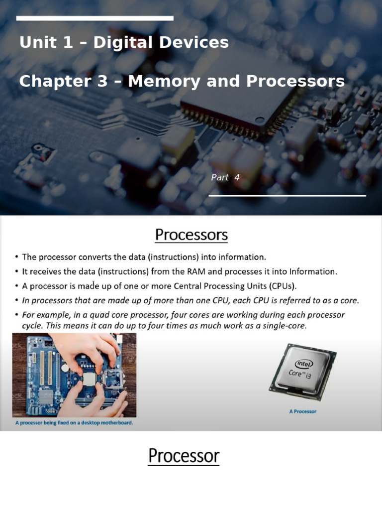 Unit 1 - Chapter 3 - Memory and Processors - Part 4 - Processors | PDF