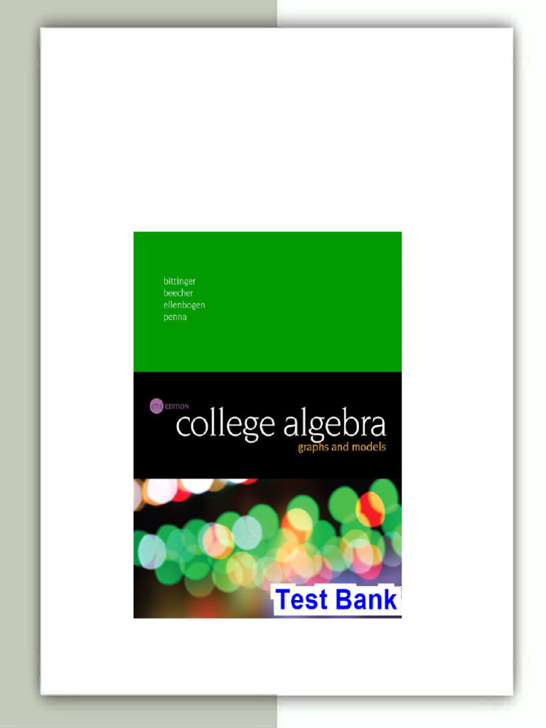 College Algebra Graphs and Models 6th Edition Bittinger Test ...