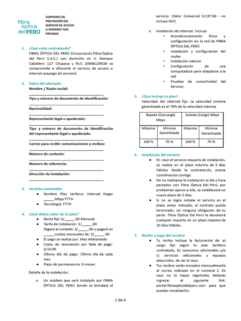 Tarifario de Internet FOP | PDF | Internet | Perú