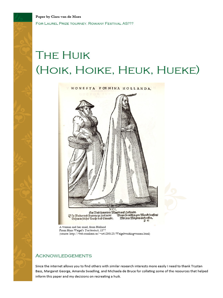 The Huik (Hoik, Hoike, Heuk, Hueke) | PDF | Moors | Clothing