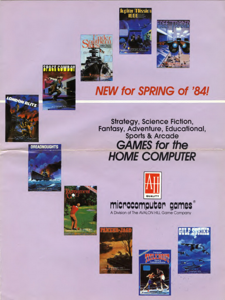 Avalon Hill Microcomputer Games Catalog Spring 1984 | PDF
