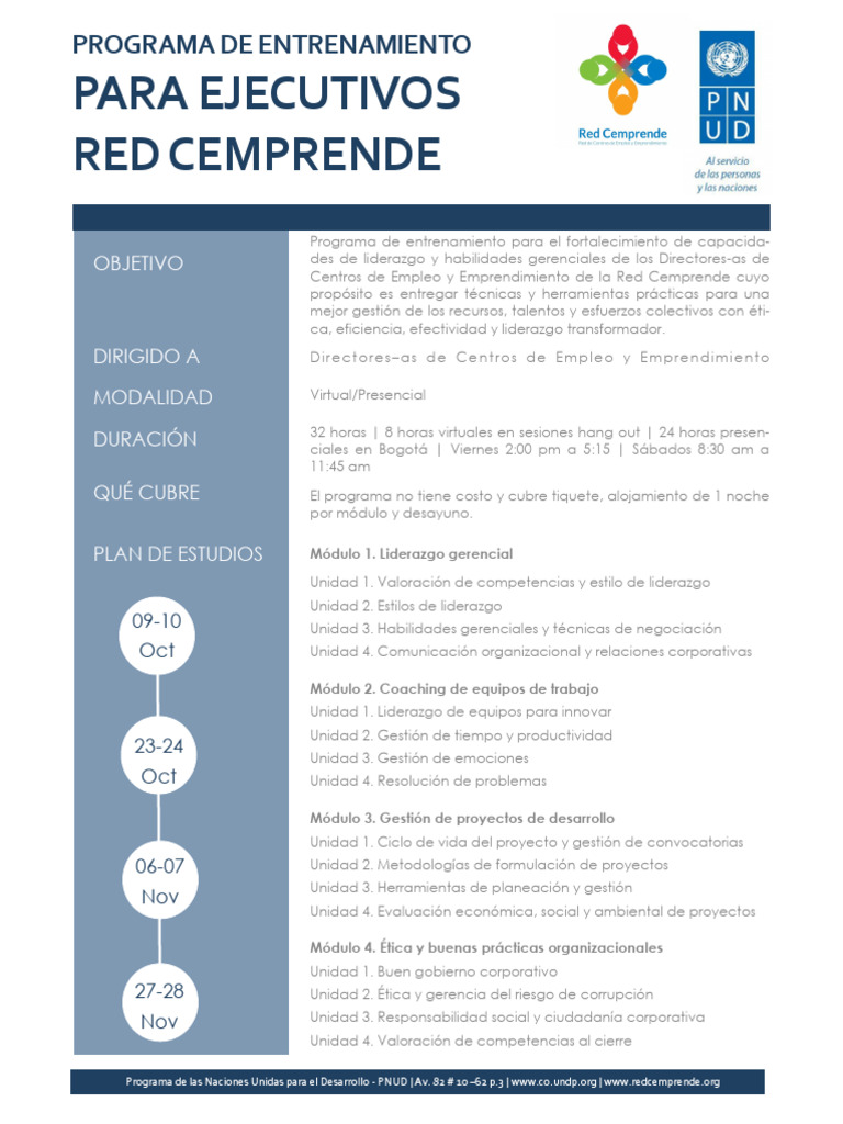 Programa - Ejecutivos - Red Cemprende | PDF | Liderazgo | Gestión de proyectos