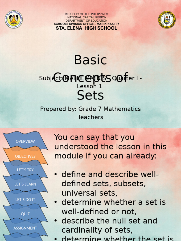 Q1 - Week 1 - Introduction To Sets | PDF | Set (Mathematics ...