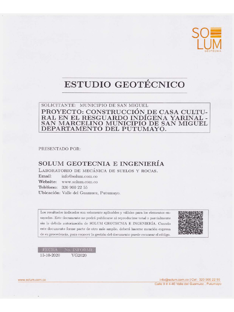 Estudio - Geotécnico - VG2020 | PDF