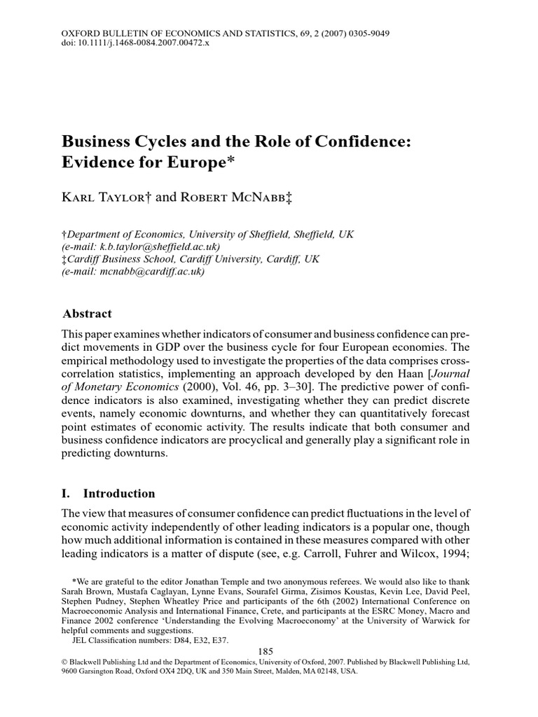 Business Cycles | PDF | Vector Autoregression | Business Cycle