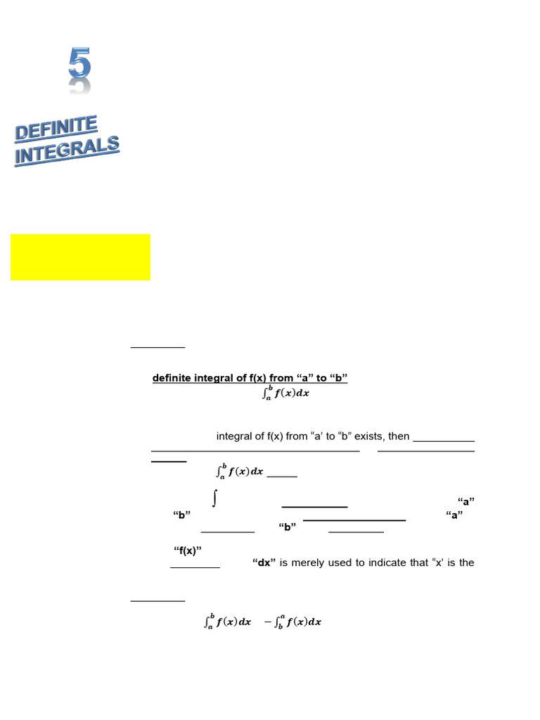 Module 5 Definite Integrals - 080043 | PDF | Integral | Function ...