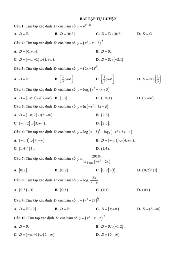 Chuyen de Trac Nghiem Ham So Luy Thua Ham So Mu Va Ham So Logarit Trang 2 | PDF