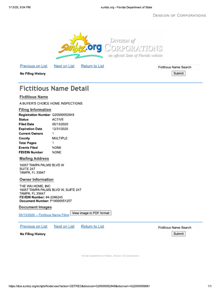 ABCHI Sunbiz DBA | PDF