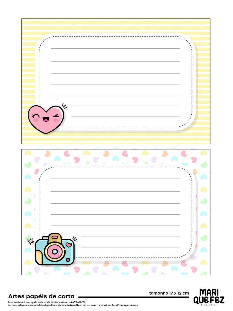 Kit papel de carta fofo | PDF