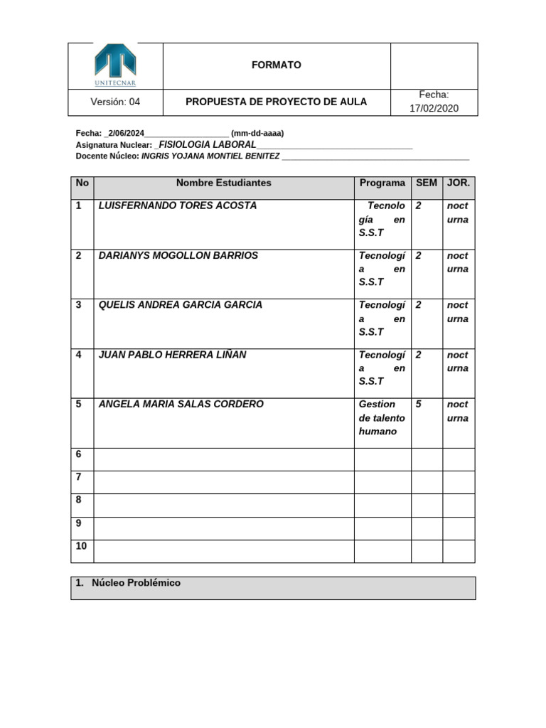 PORYECTO DE AULA LUIS Fernando | PDF
