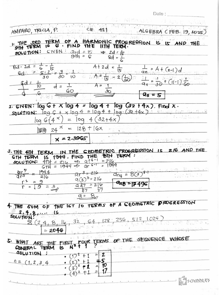 Ce Day 3 Algebra Pset | PDF