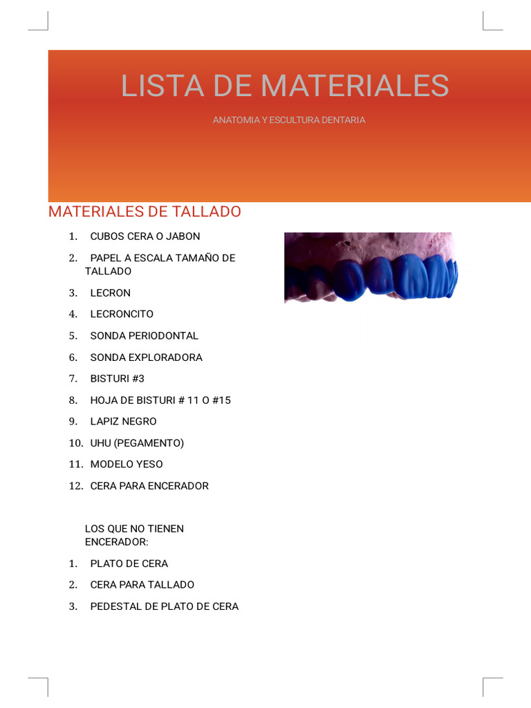 Materiales de Tallado | PDF