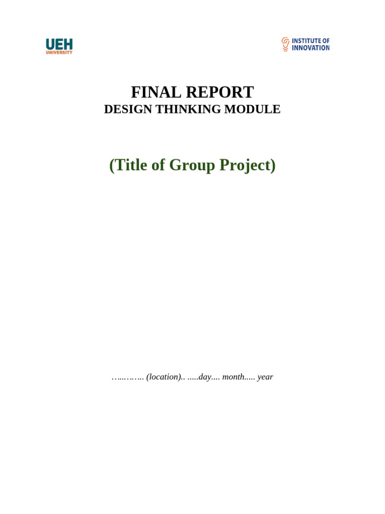 Group Report Template_2024 - English | PDF