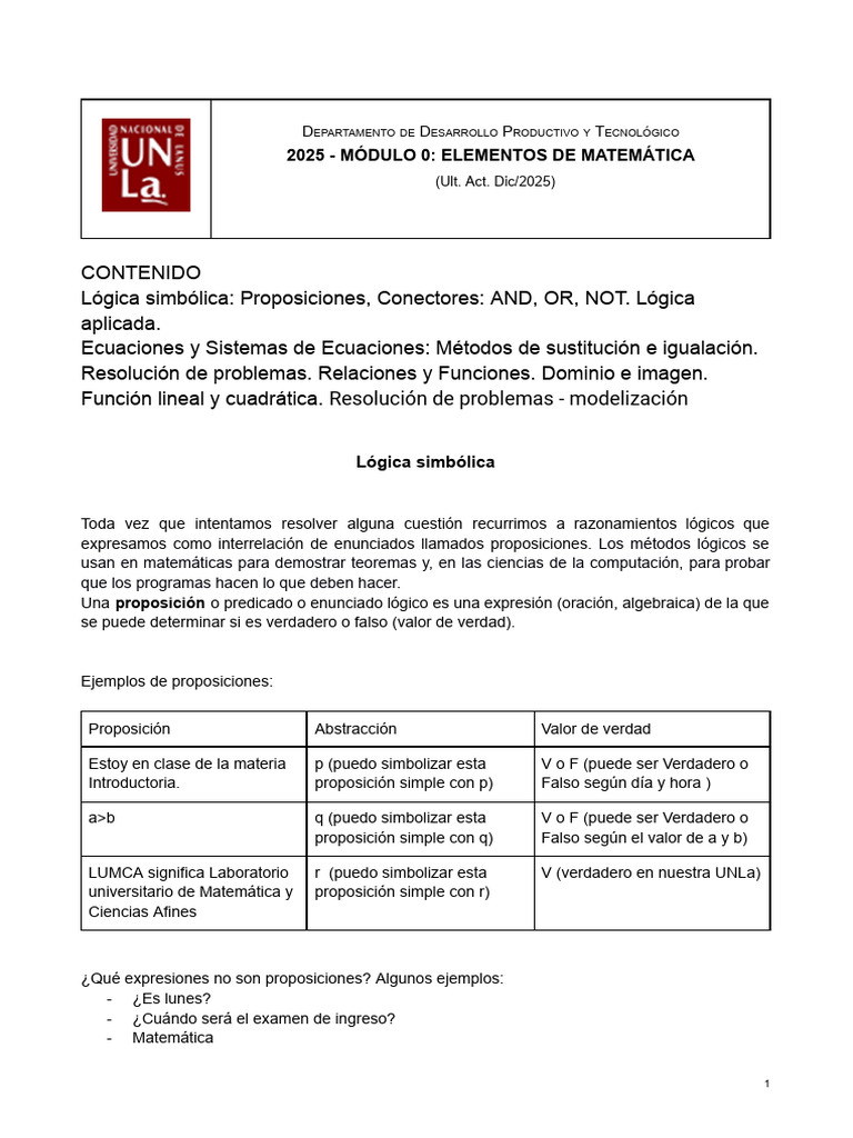 2025-Ti - Elementos de Matematica | PDF | Proposición | Fórmula
