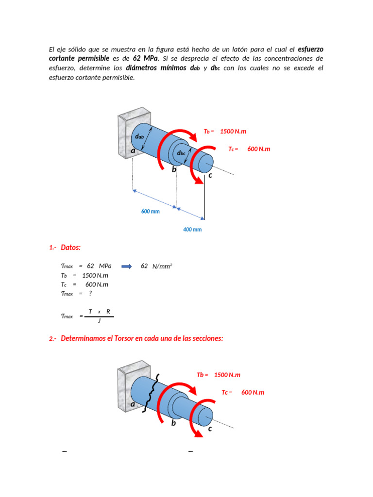 Ejercicios de Res de Mat Torsion | PDF | Mecanica clasica | Física ...