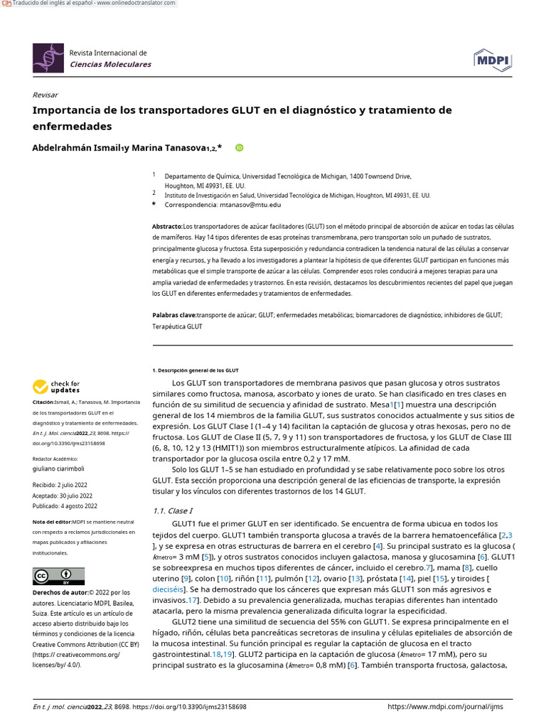 GLUT: Clave en diagnóstico y tratamiento | PDF | Cáncer | Páncreas