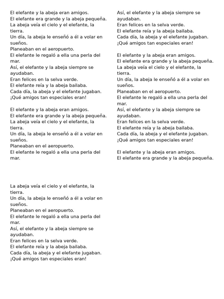 Amistad entre un elefante y una abeja | PDF
