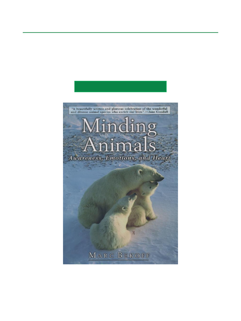 Minding Animals: Emotions & Awareness | PDF
