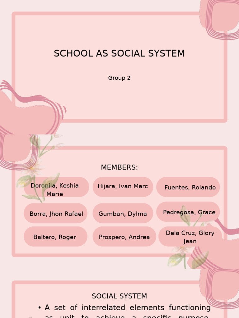 School As Social System | PDF | System | Feedback