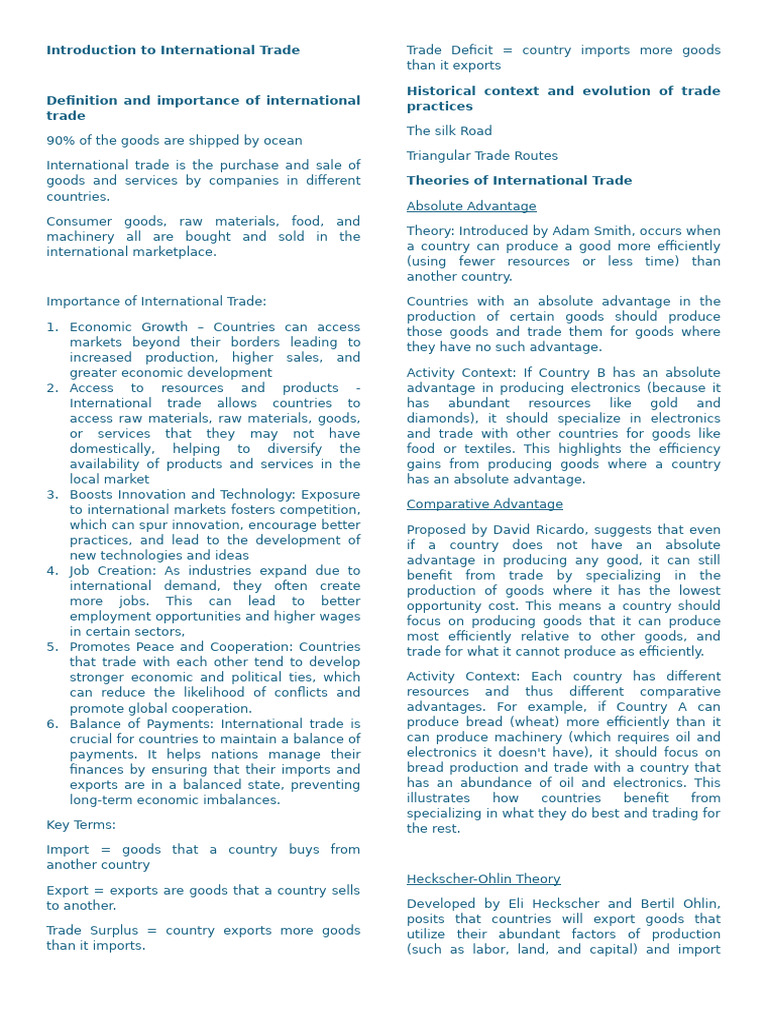 Introduction To International Trade | PDF | World Trade Organization ...