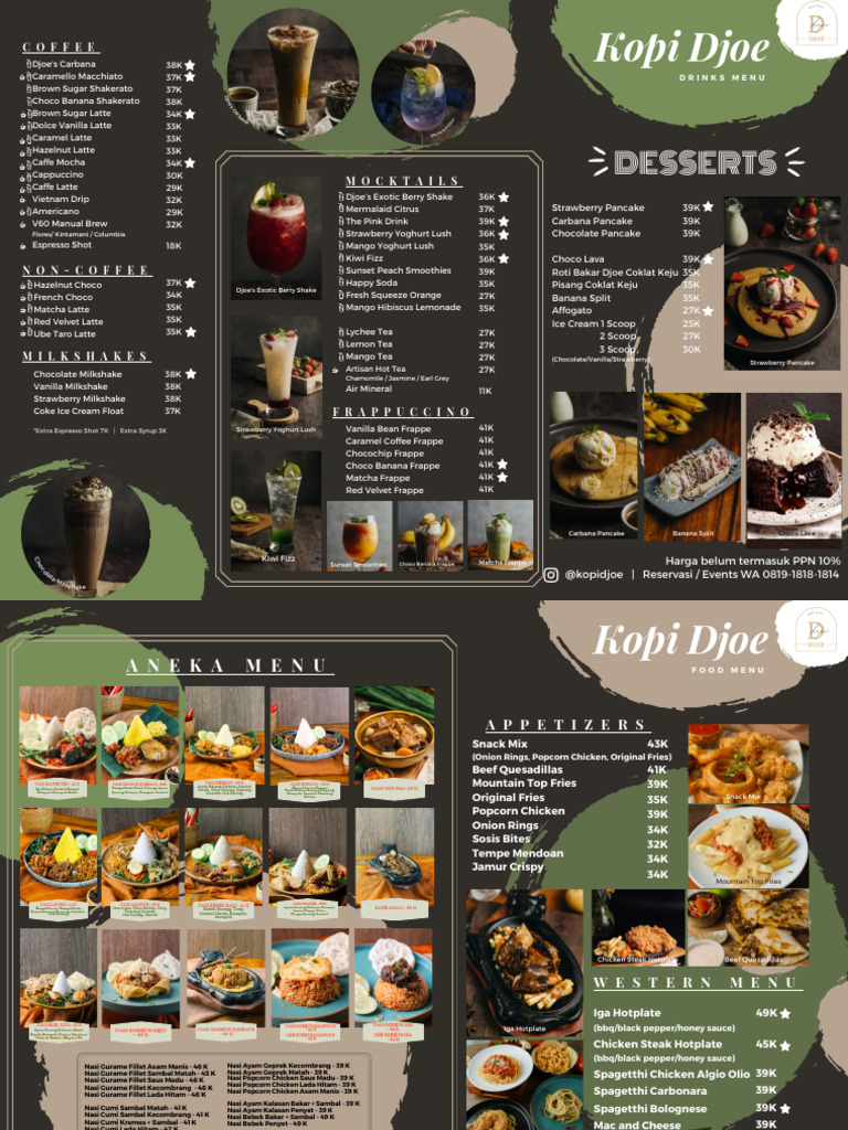 Menu Kopi Djoe September 2024 | PDF | Drink | Southeast Asian Cuisine