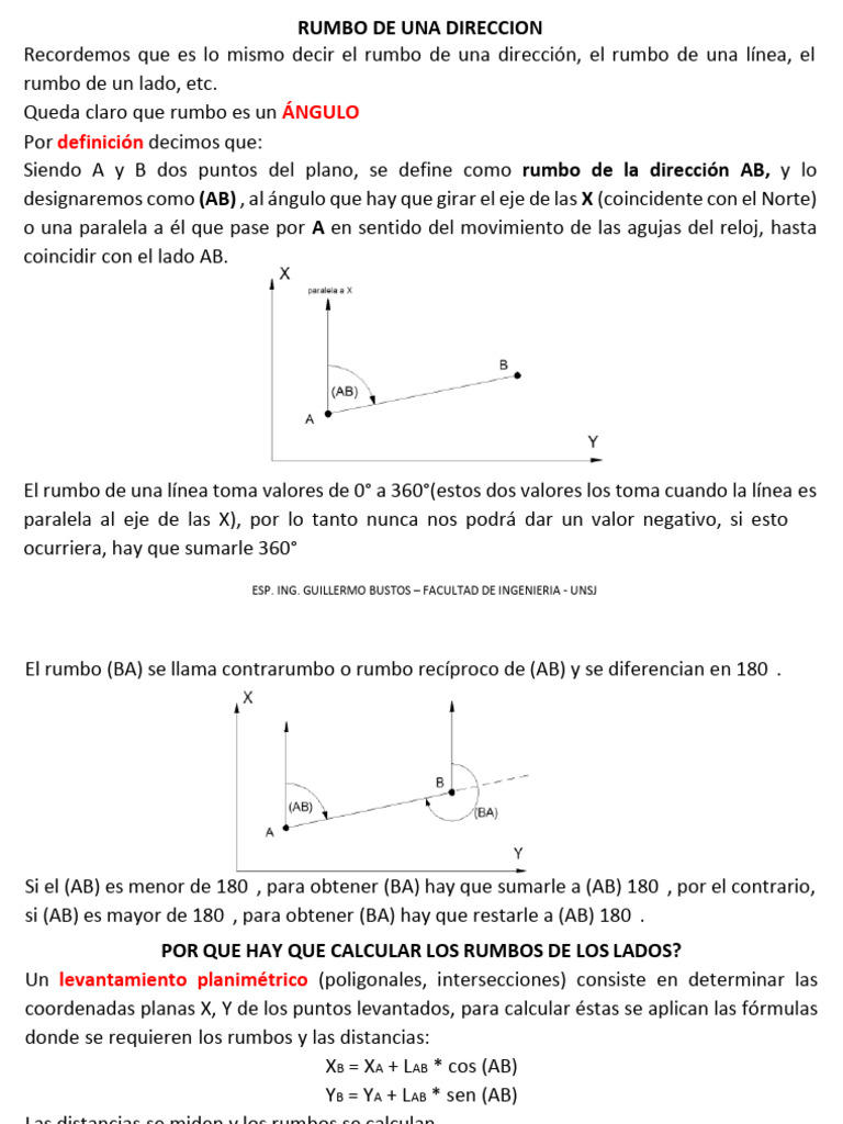 RUMBO | PDF | Ángulo | Sistema de coordenadas Cartesianas