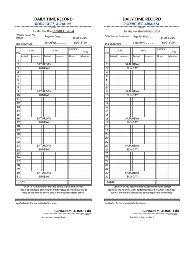 MARCH DTR 2025 DTR Als District | PDF
