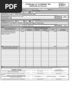 BIR Form 2307 Updated AUG 2023 | PDF | Payments | Taxes