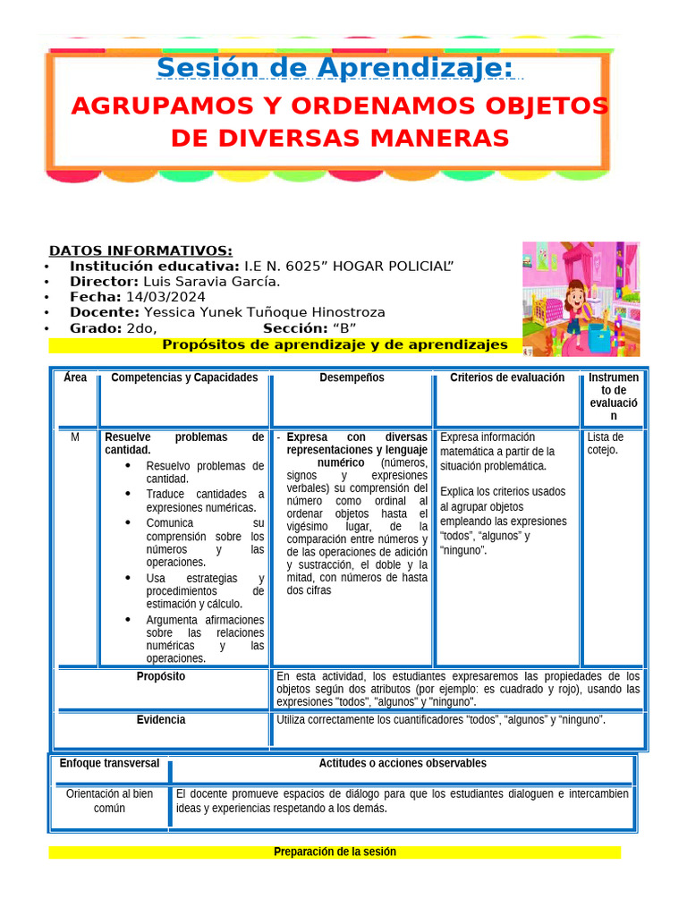 17 Marzo2025 DÍA 1 MAT AGRUPAMOS Y ORDENAMOS OBJETOS DE DIVERSAS MANERAS OK | PDF | Aprendizaje ...
