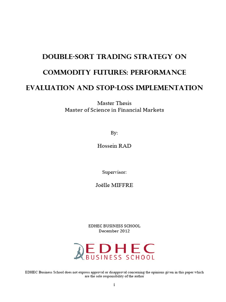 Double-Sort Strategy in Commodity Futures | PDF | Futures Contract ...