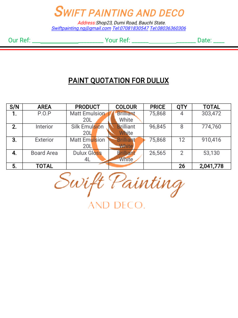 Paint Quotation | PDF