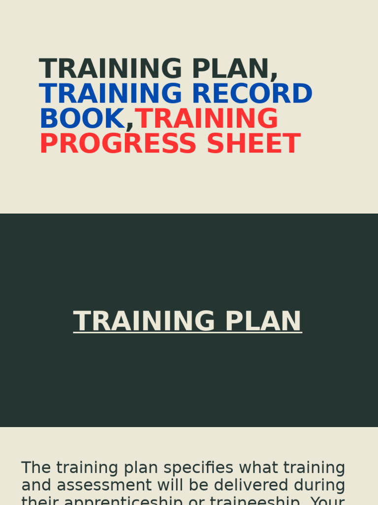 Training Plan, Training Record Book | PDF | Apprenticeship | Behavior ...