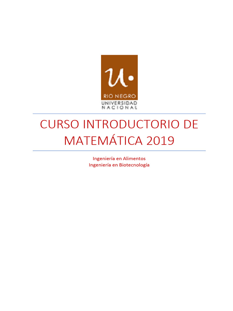 Curso Introductorio 2019 - Matematica | PDF | Entero | Número racional