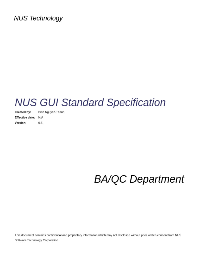 NUS GUI Standard Specification 0 6 | PDF | Icon (Computing) | Menu ...