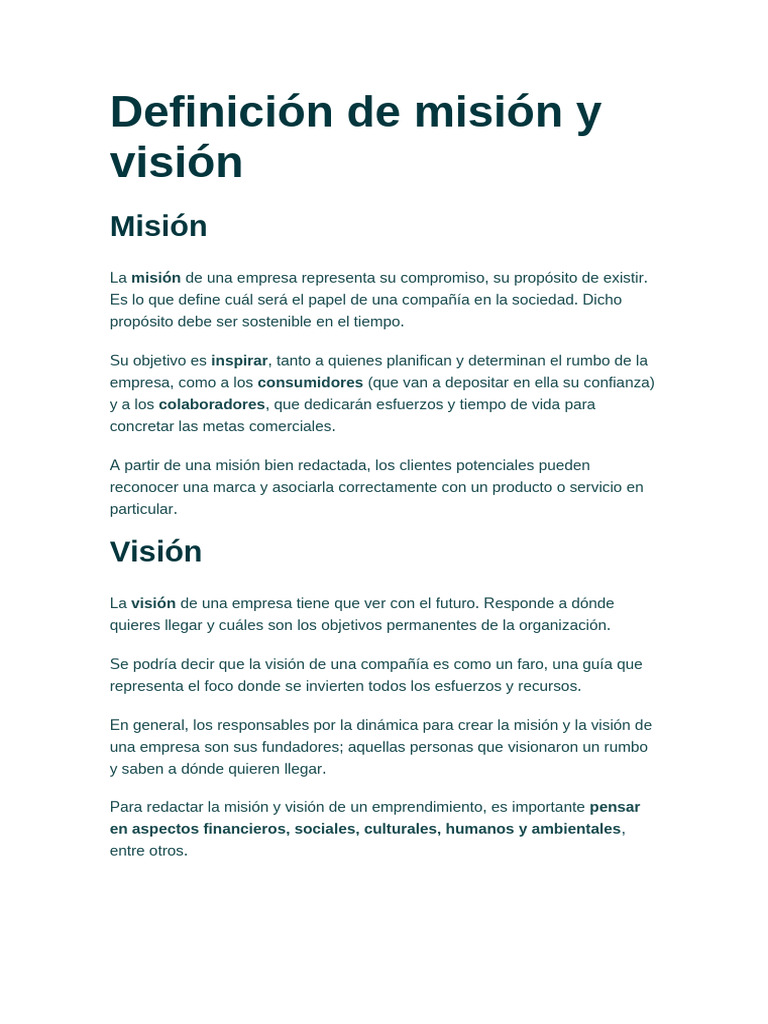 Misión y Visión Empresarial: Guía Completa | PDF | Business | Marca